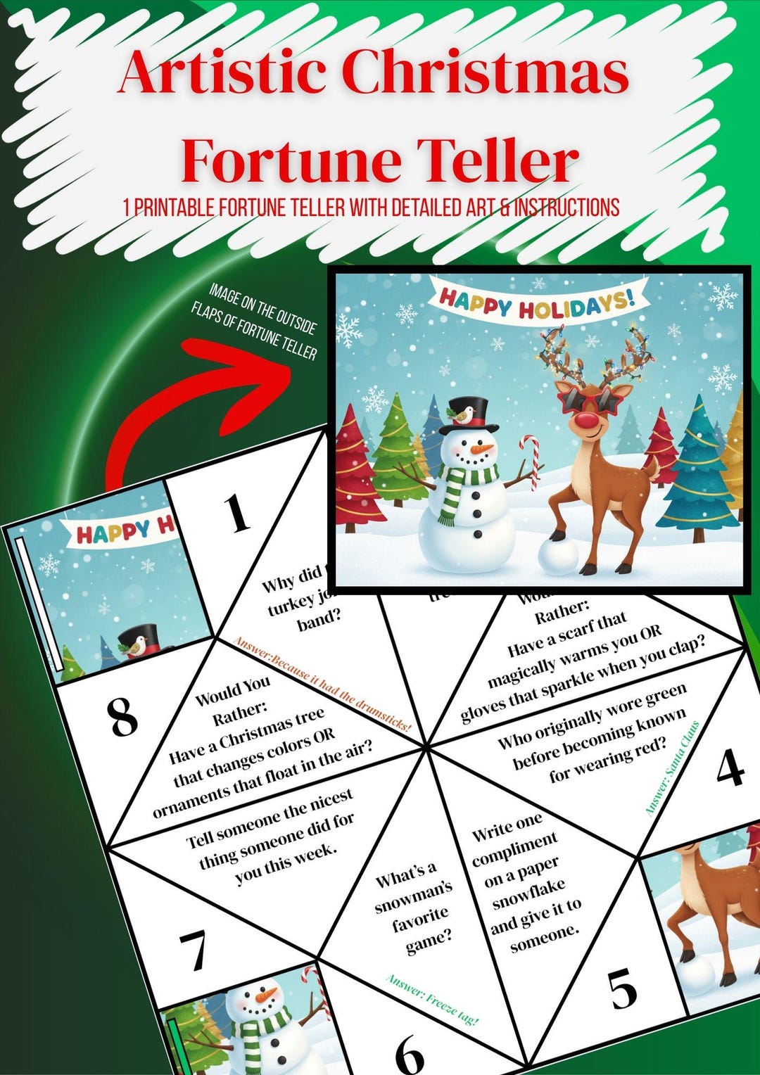 Joyful Christmas Cootie Catcher | Holiday Paper Toy | DIY Kids ...