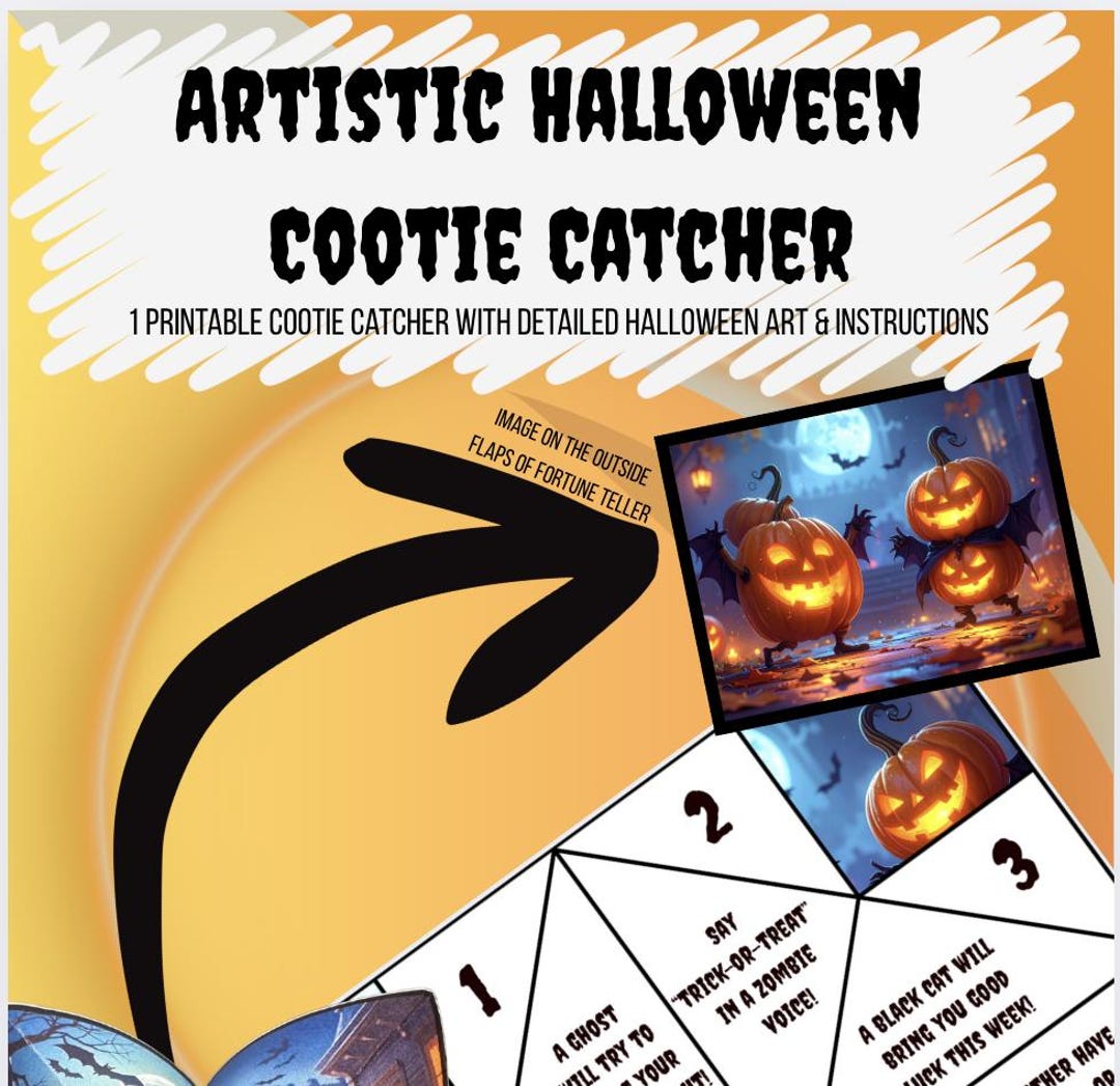 Halloween Cootie Catcher Printable: Spooky Fortune Teller Game ...
