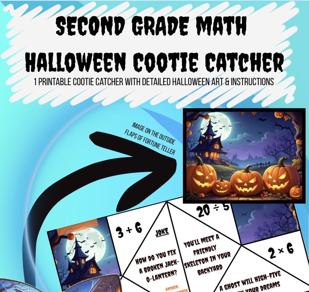 Halloween Math Cootie Catcher – Printable Worksheet for 2nd Grade ...