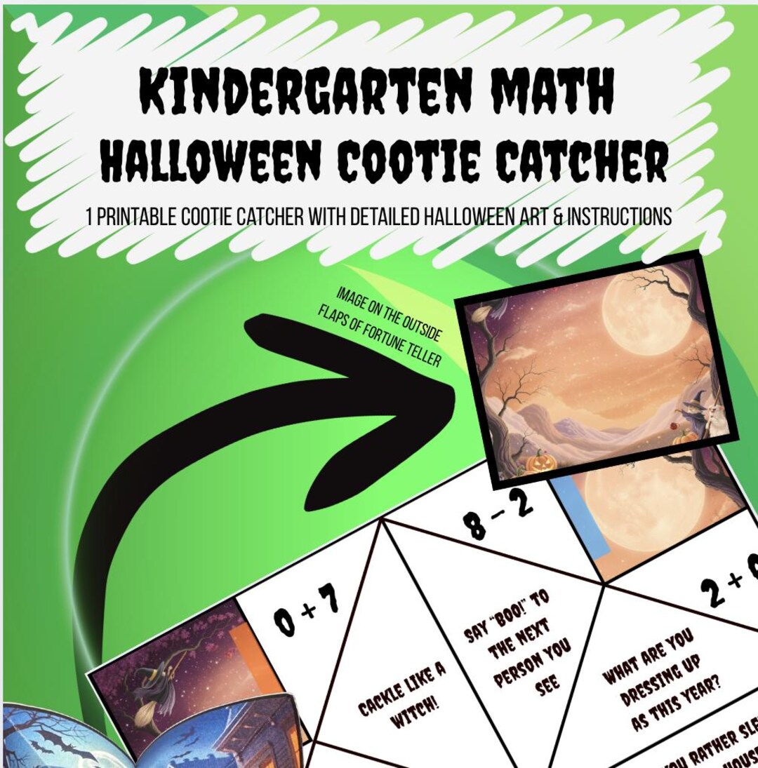 Halloween Math Cootie Catcher: Kindergarten Addition & Subtraction ...