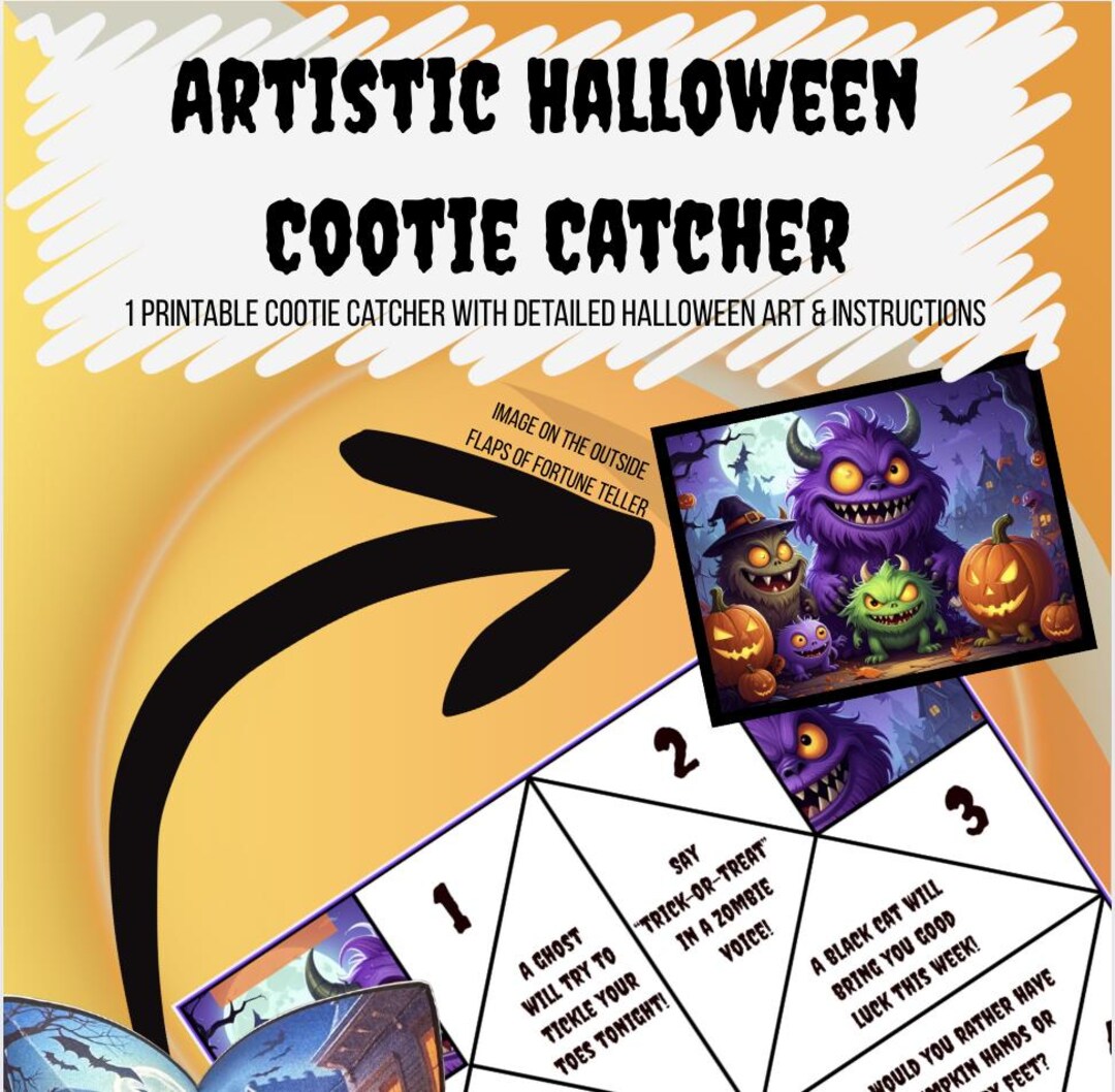 Halloween Cootie Catcher Printable: Spooky Fortune Teller Game ...