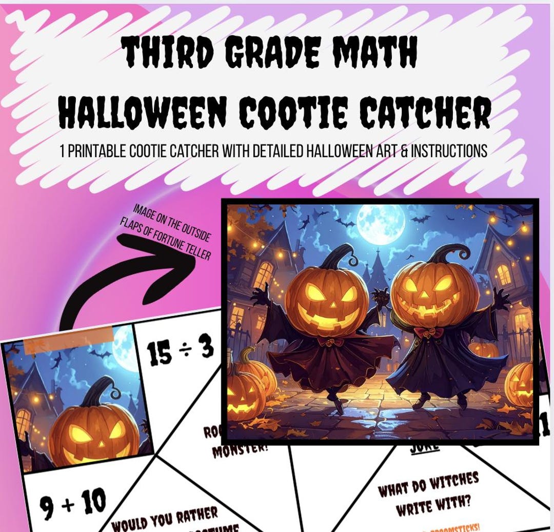 Halloween Math Cootie Catcher: 3rd Grade Mixed Operations (digital ...