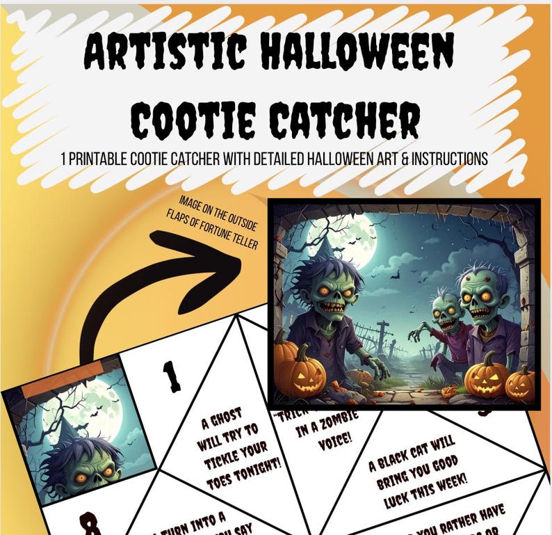 Halloween Fortune Teller Game: Spooky Classroom Activity (printable ...