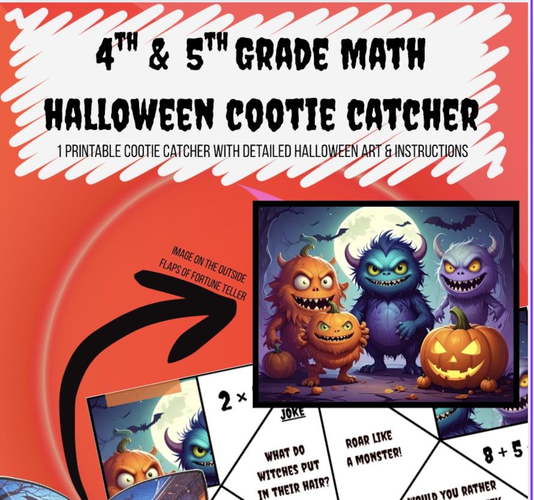 Halloween Math Cootie Catcher: 4th-5th Grade Fortune Teller (PDF ...