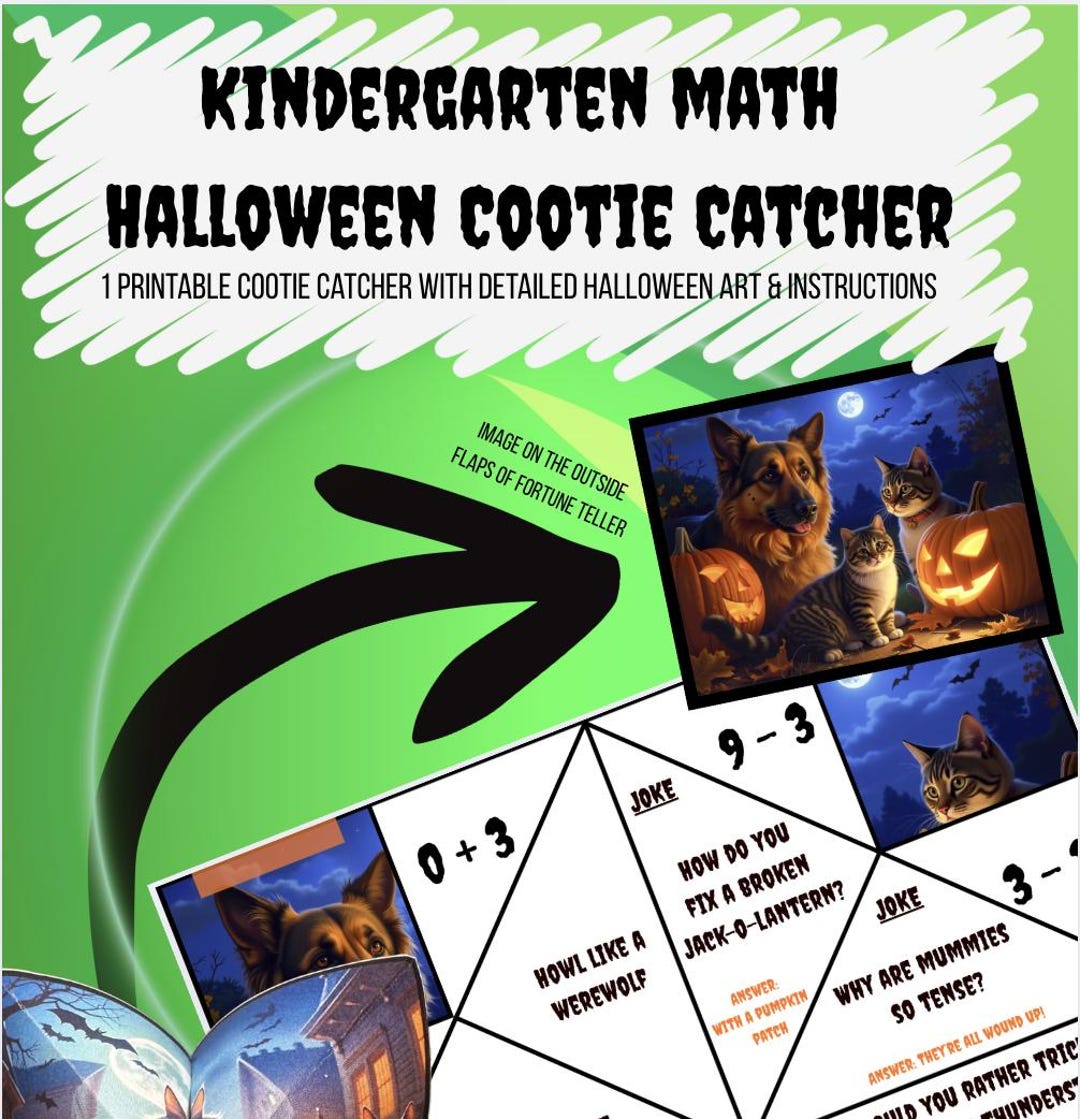 Halloween Math Cootie Catcher: Kindergarten Addition & Subtraction ...