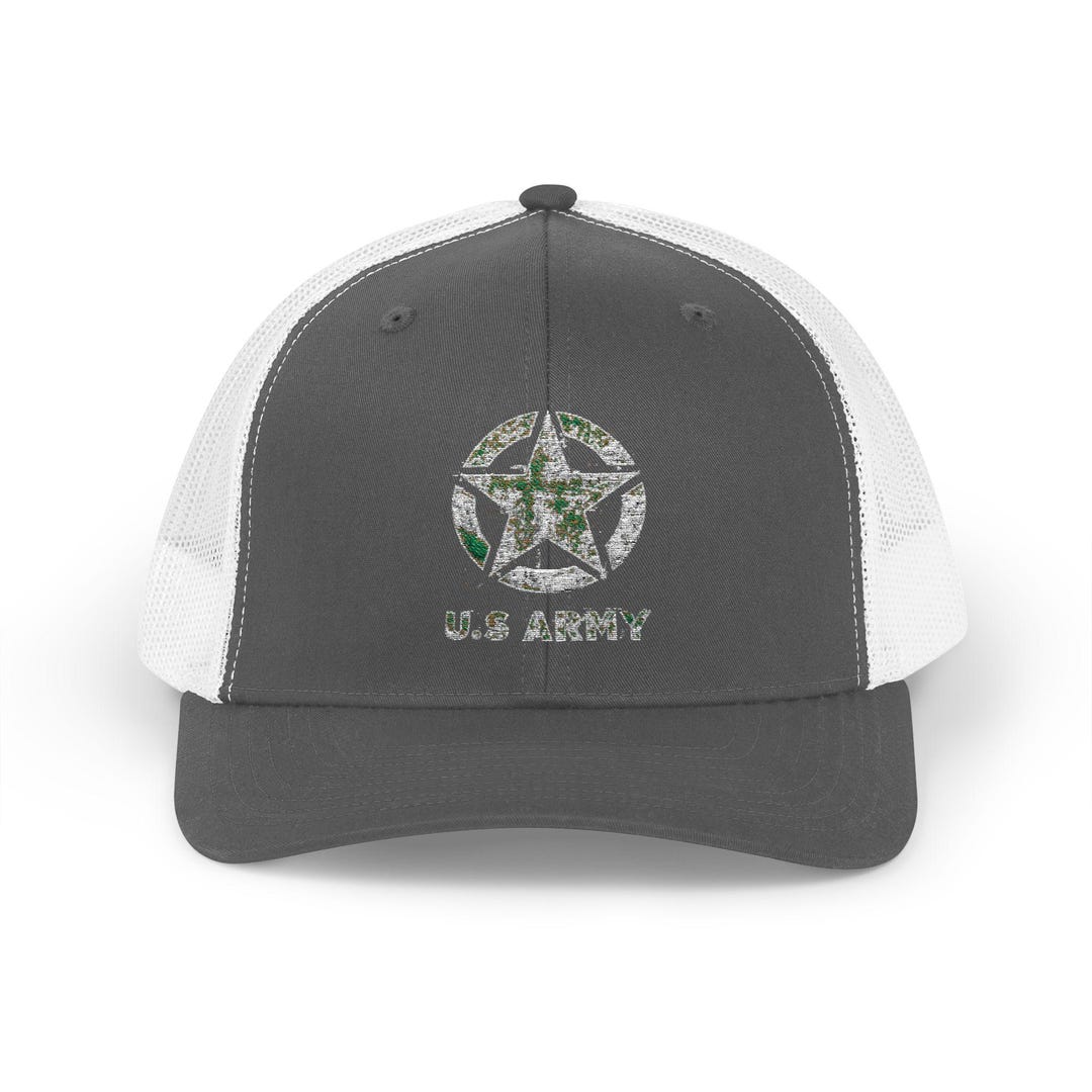 US Army Patriotic Snapback Trucker Cap With Thin Red Line Design, Ideal ...