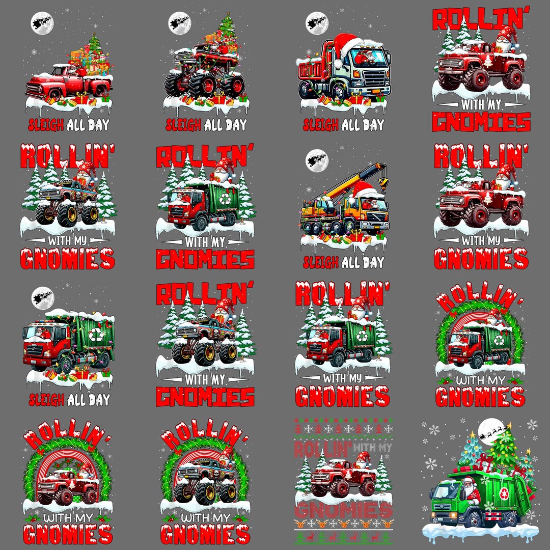 Sleigh All Xmas Day Santa Driving Truck PNG – Funny Christmas Holiday ...