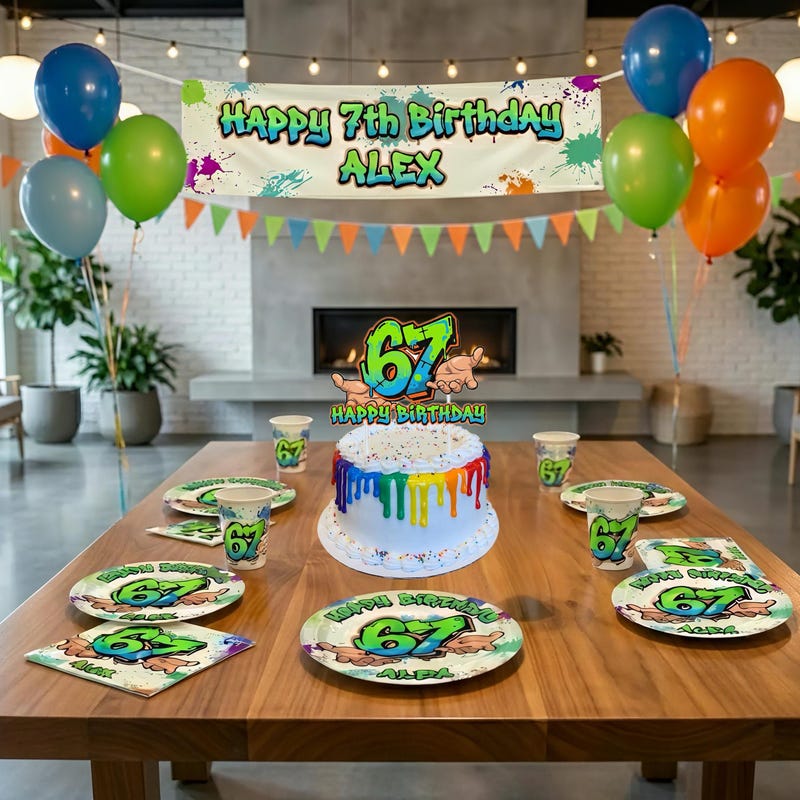 6 7 Birthday Party Plates - Etsy