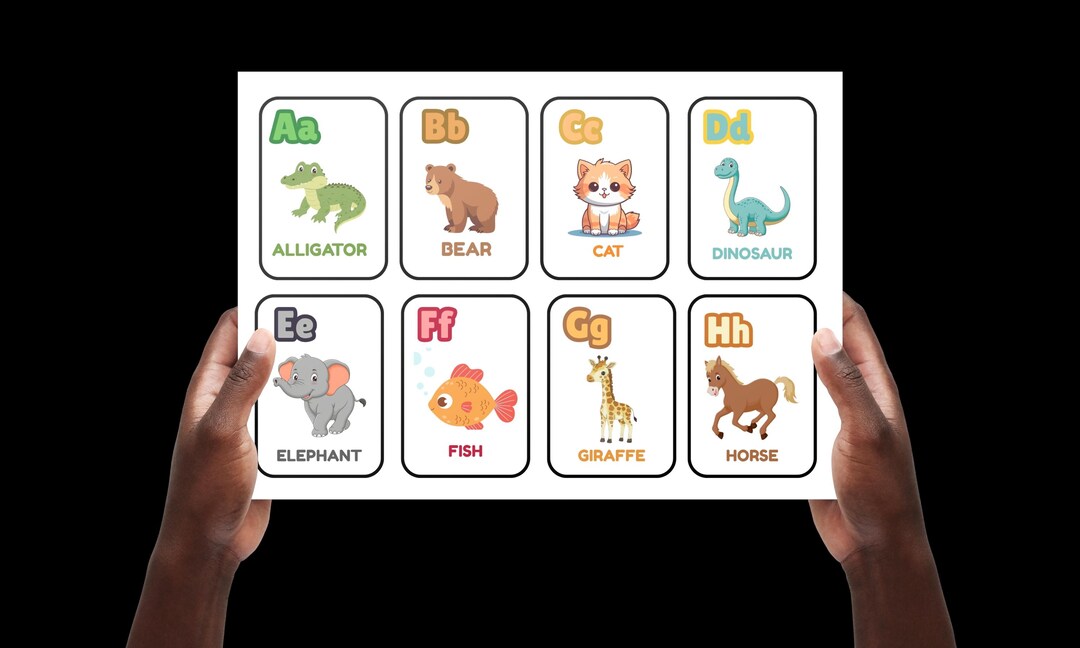 Digital Flash Cards for Kids Learning Letters A-Z | Printable Alphabet ...