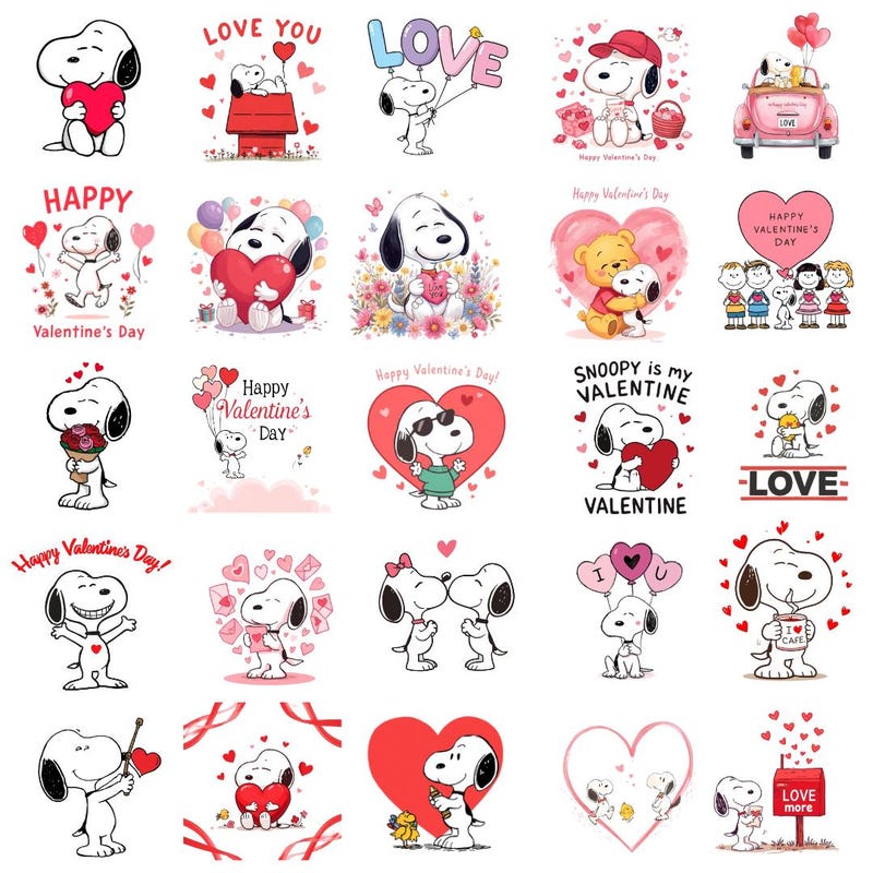 Snoopy Heart Transfer - Etsy