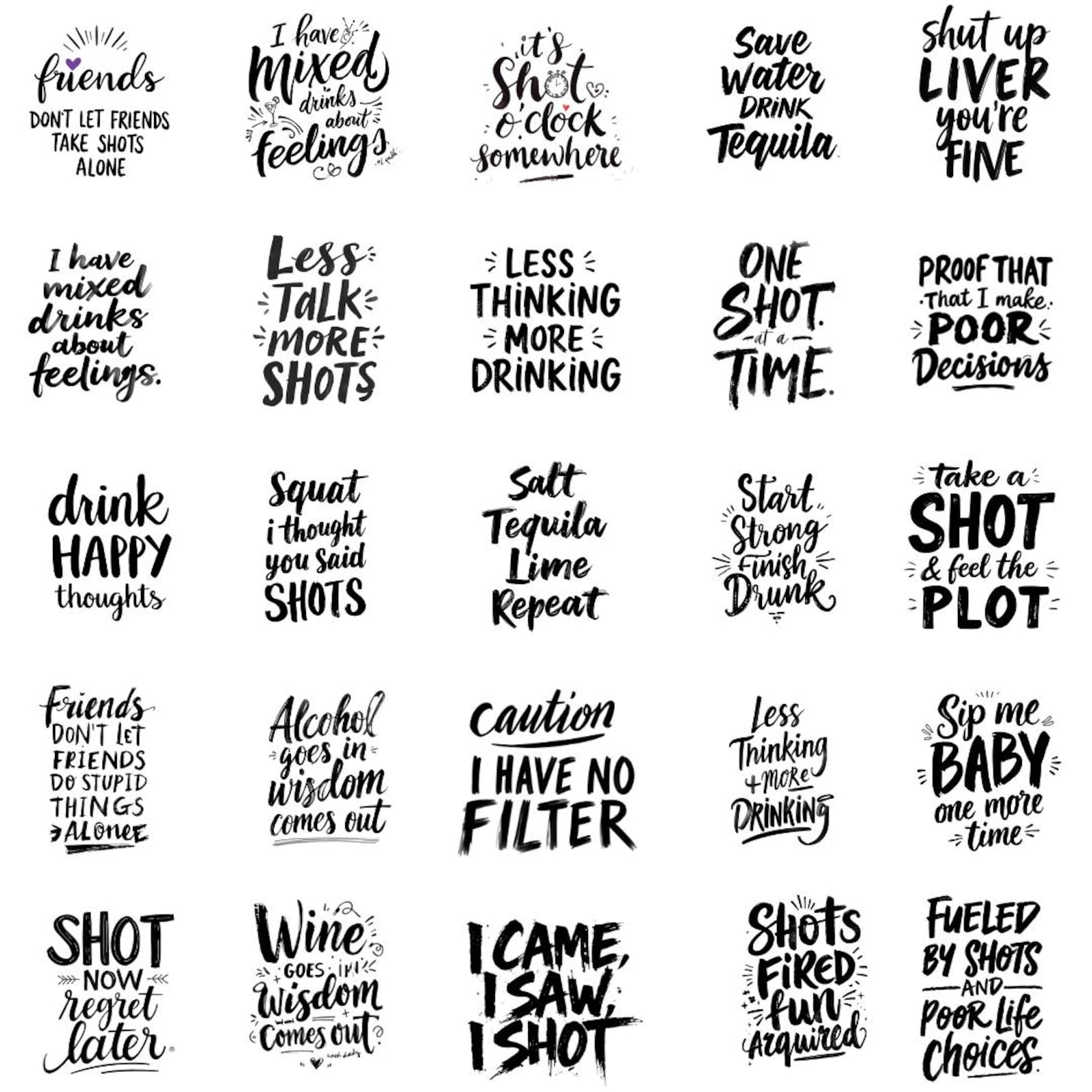 Shots Lover Quotes Design Bundle | Funny Drinking Sayings | Party Bar ...