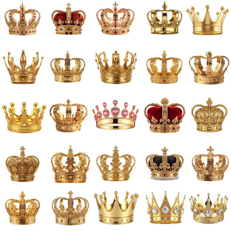 Royal Crown Bundle 25 | Gold Princess & Prince Crowns | Royalty Design ...