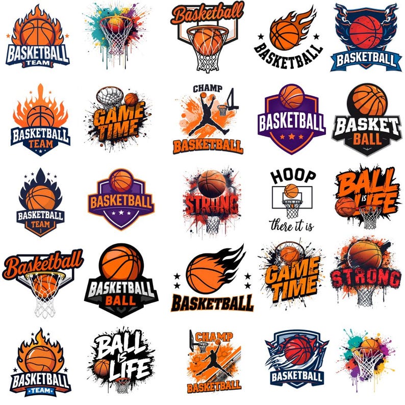 Basketball Graphics Bundle | Sports Clipart Designs (digital Download ...