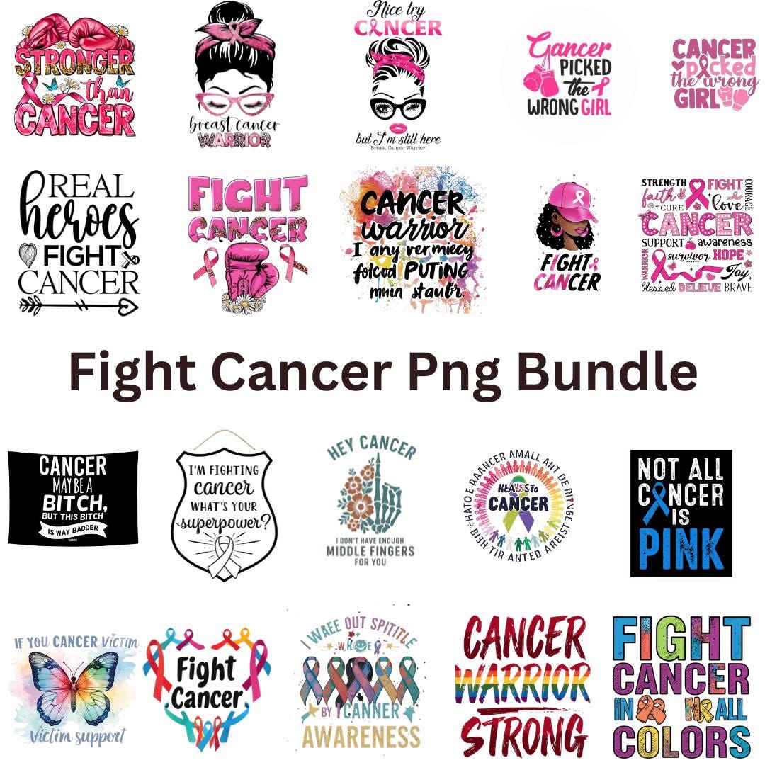 Fight Cancer Awareness PNG Bundle, Sublimation Designs - Etsy