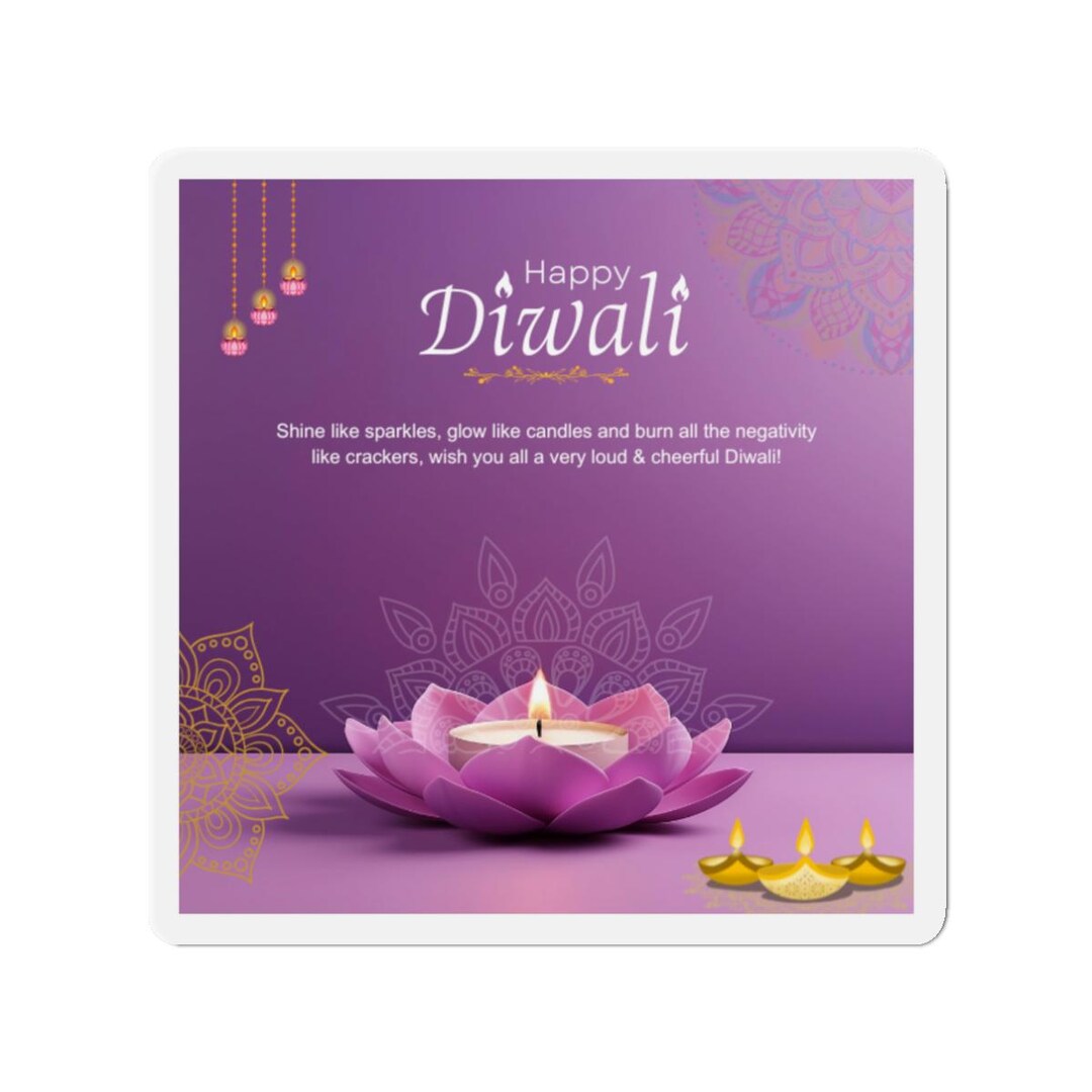 Diwali Die-cut Magnet - Cheerful Festival Decor, Home Decor, Gift for ...