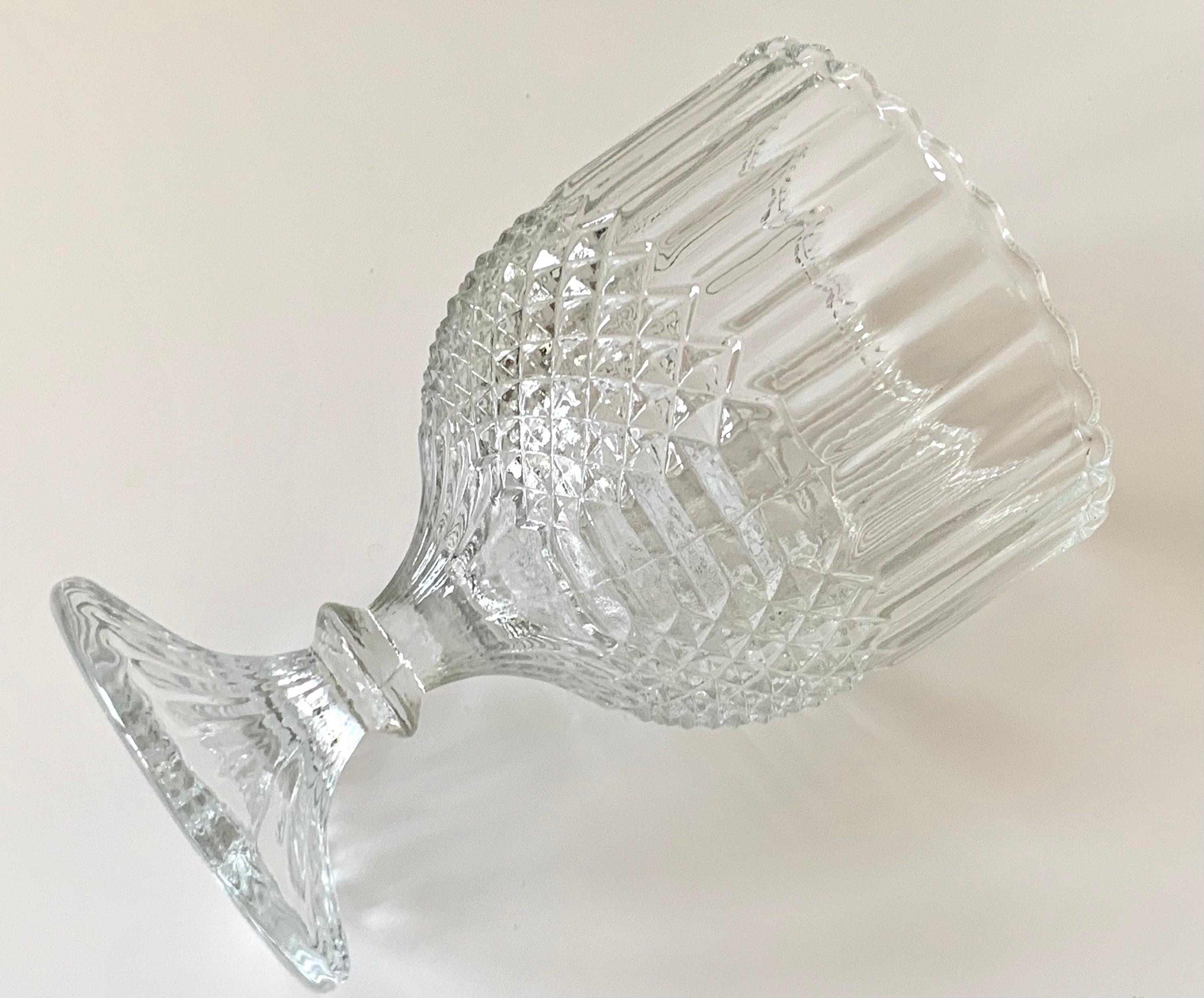 Diamond Point Pressed Glass Candy Dish Goblet - Etsy
