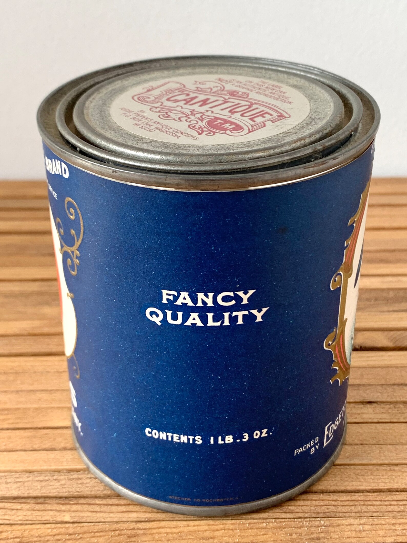 Antique Edgett-burnham Company Label- Cantique Re-purposed Can-display ...