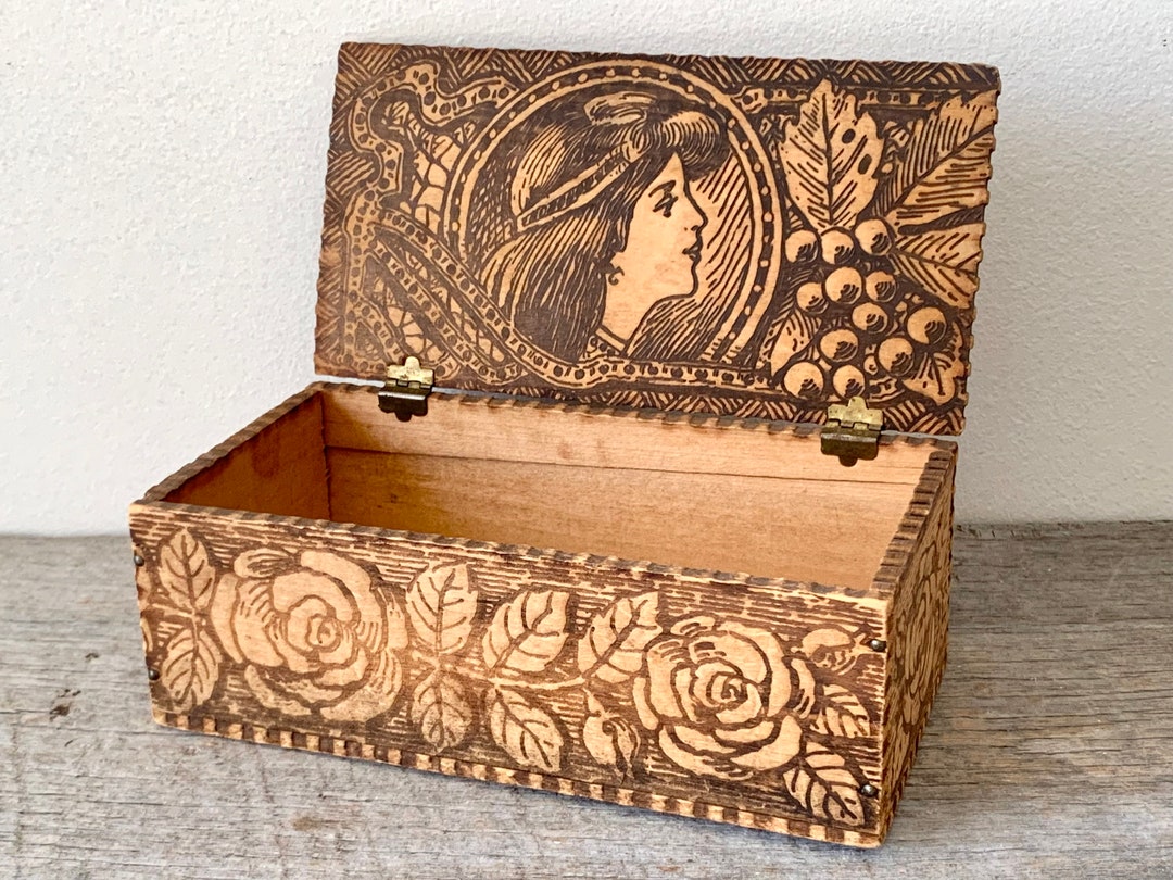 Pyrography Wood Box - Etsy
