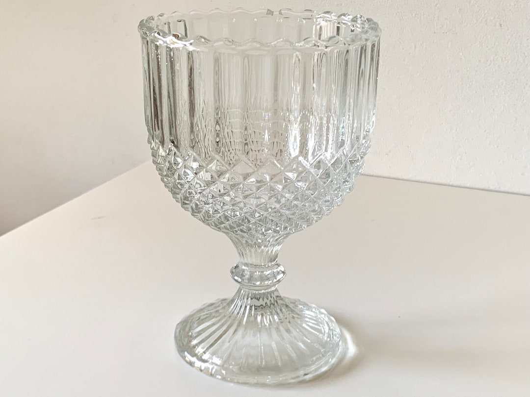 Diamond Point Pressed Glass Candy Dish Goblet - Etsy
