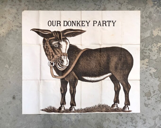 RARE Antique Pin the Tail on the Donkey/"our Donkey Party" - Charles ...