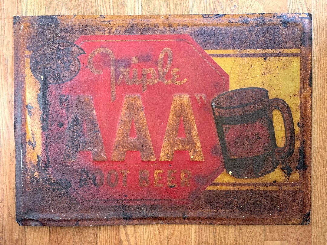 AAA Root Beer Metal Advertising Sign-original-rusted - Etsy