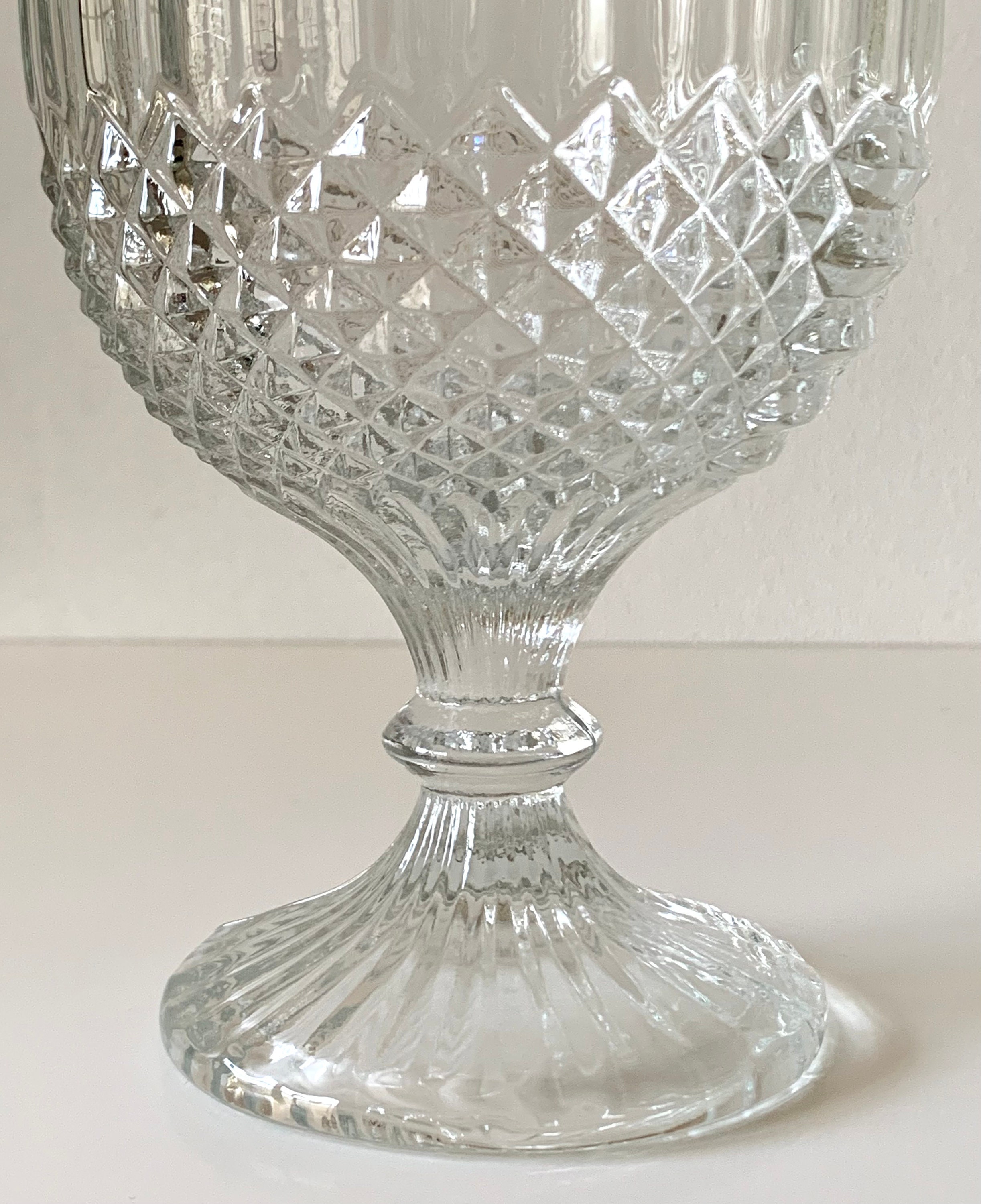 Diamond Point Pressed Glass Candy Dish Goblet - Etsy