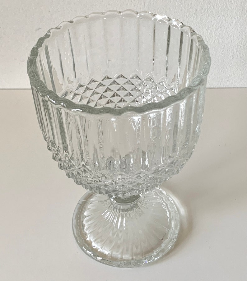 Diamond Point Pressed Glass Candy Dish Goblet - Etsy