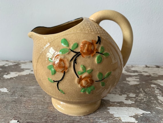 Vintage Round Ceramic Pitcher Marked Japan - Etsy
