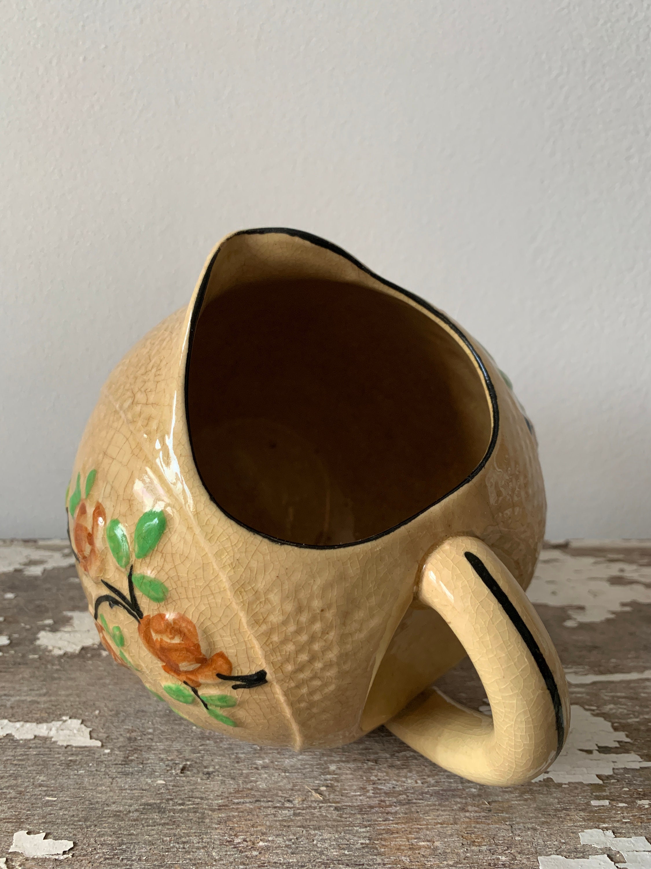 Vintage Round Ceramic Pitcher Marked Japan - Etsy