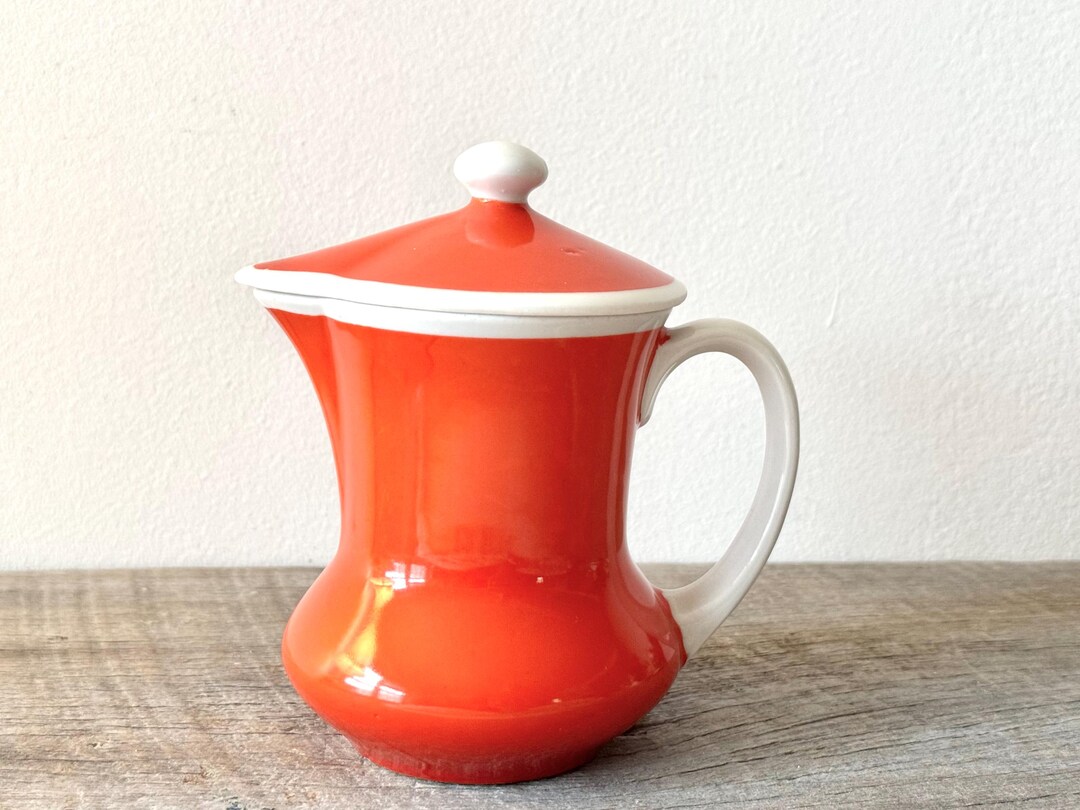 Orange Single Serve Tea Pot With Lid - Etsy