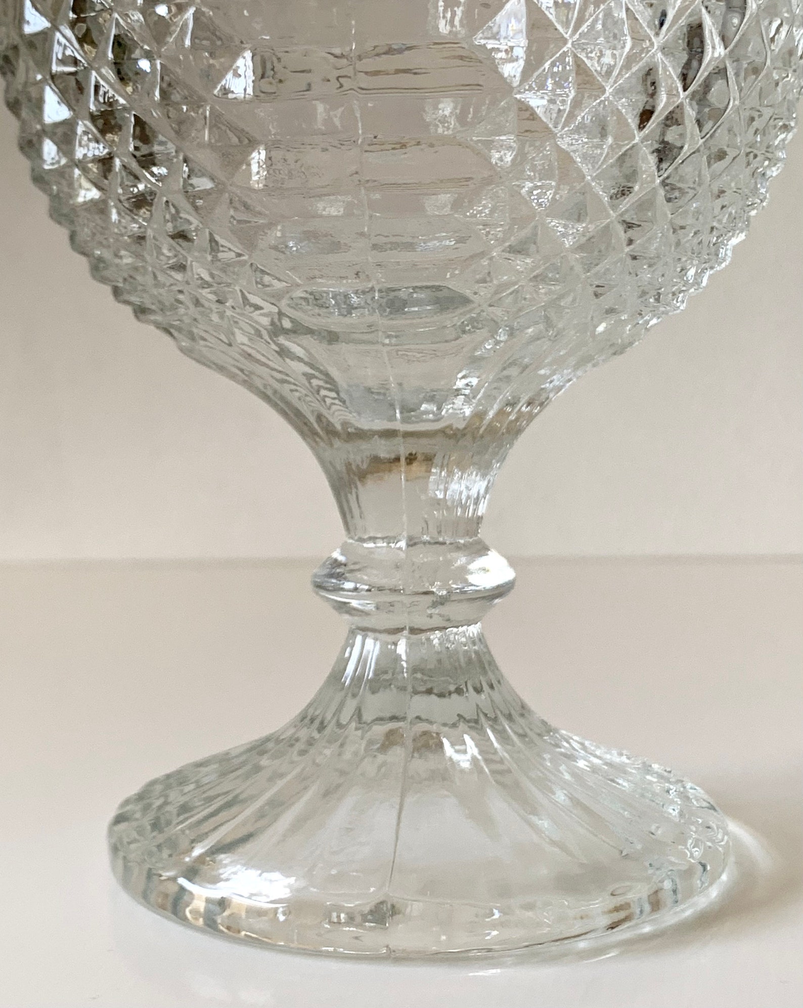 Diamond Point Pressed Glass Candy Dish Goblet - Etsy