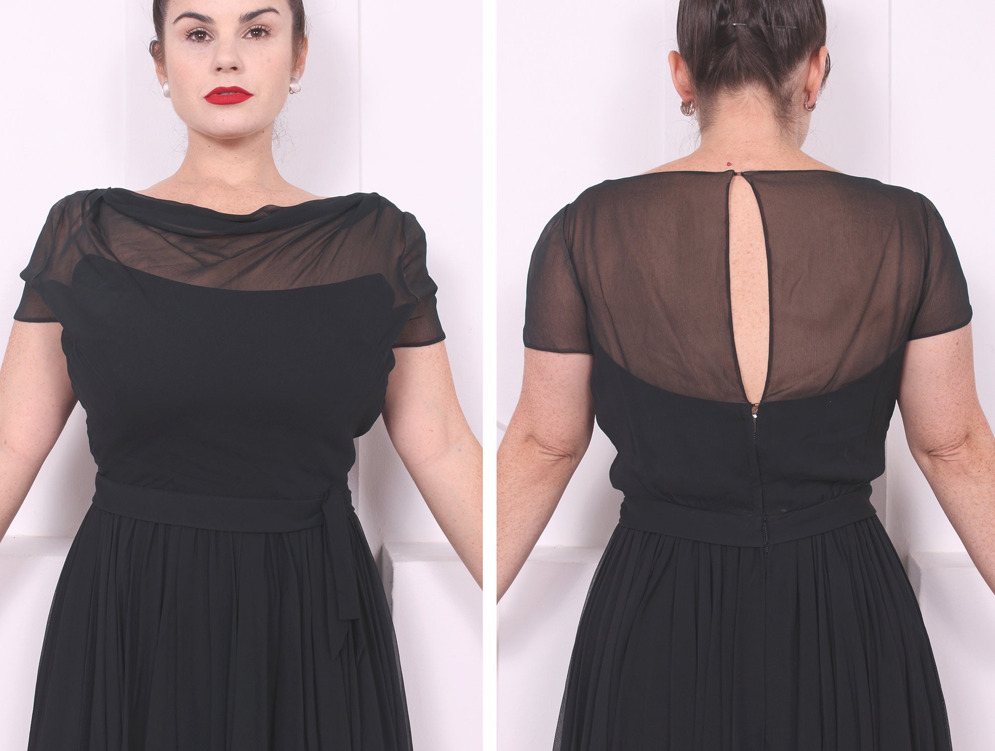 Vintage 1960's Peggy Hunt Black Silk Cocktail Dress 60's Designer ...