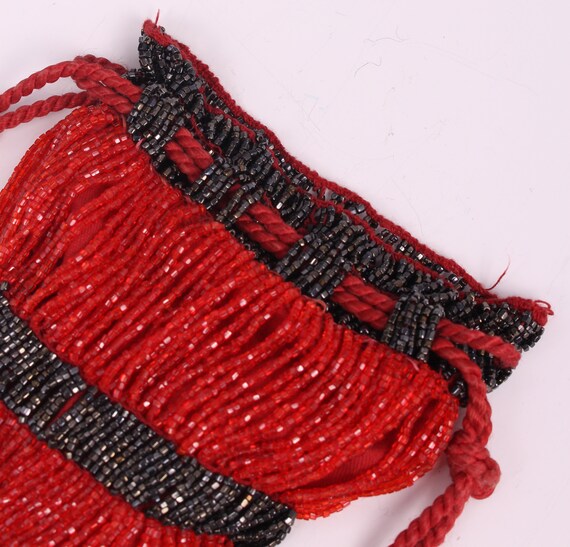 Vintage 1920's Red & Pewter Beaded Flapper Purse • 20… - Gem