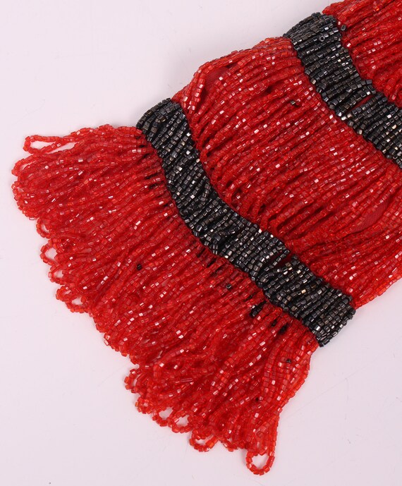 Vintage 1920's Red & Pewter Beaded Flapper Purse • 20… - Gem