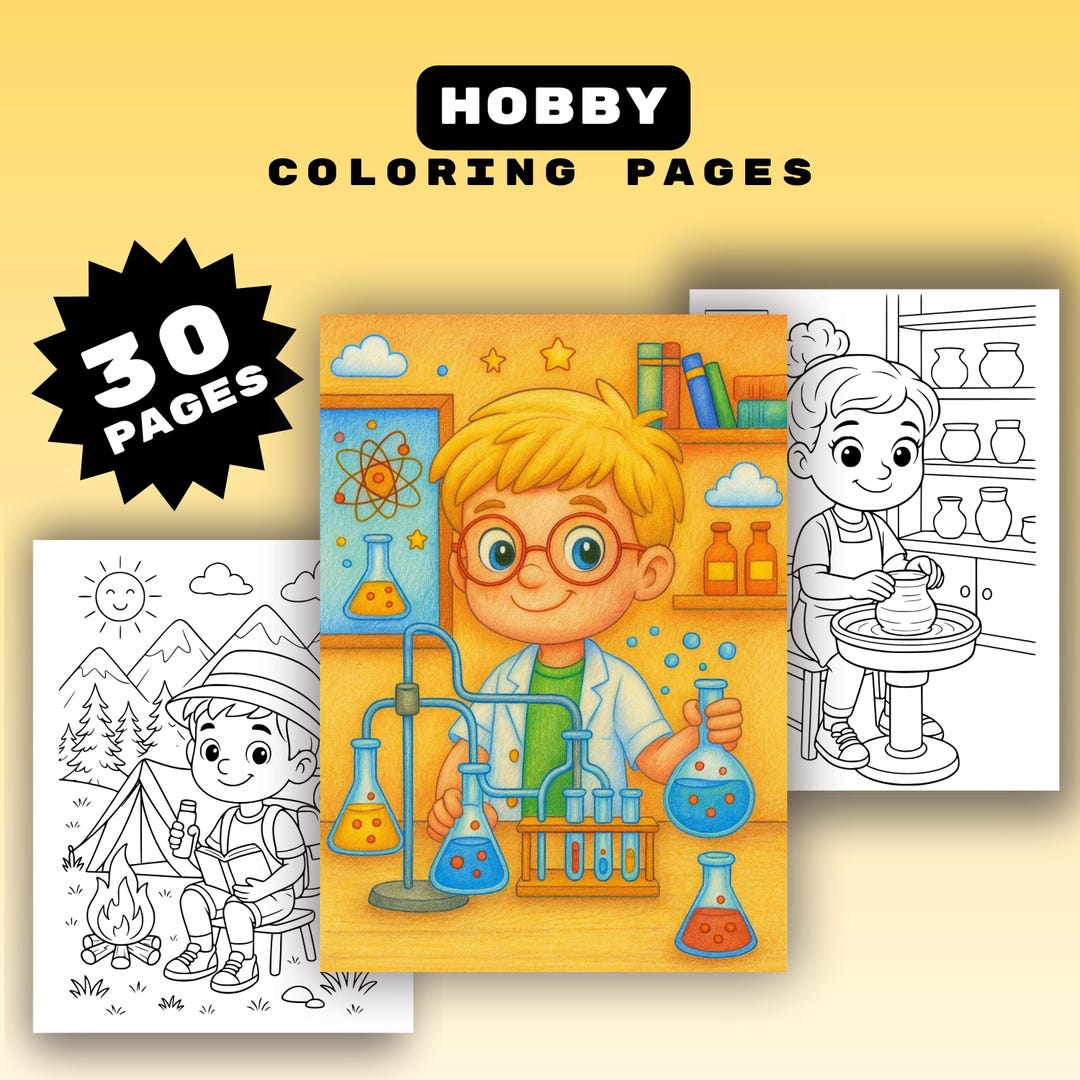 Kids' Hobby Coloring Pages | 30 Printable Designs for Kids (PDF ...