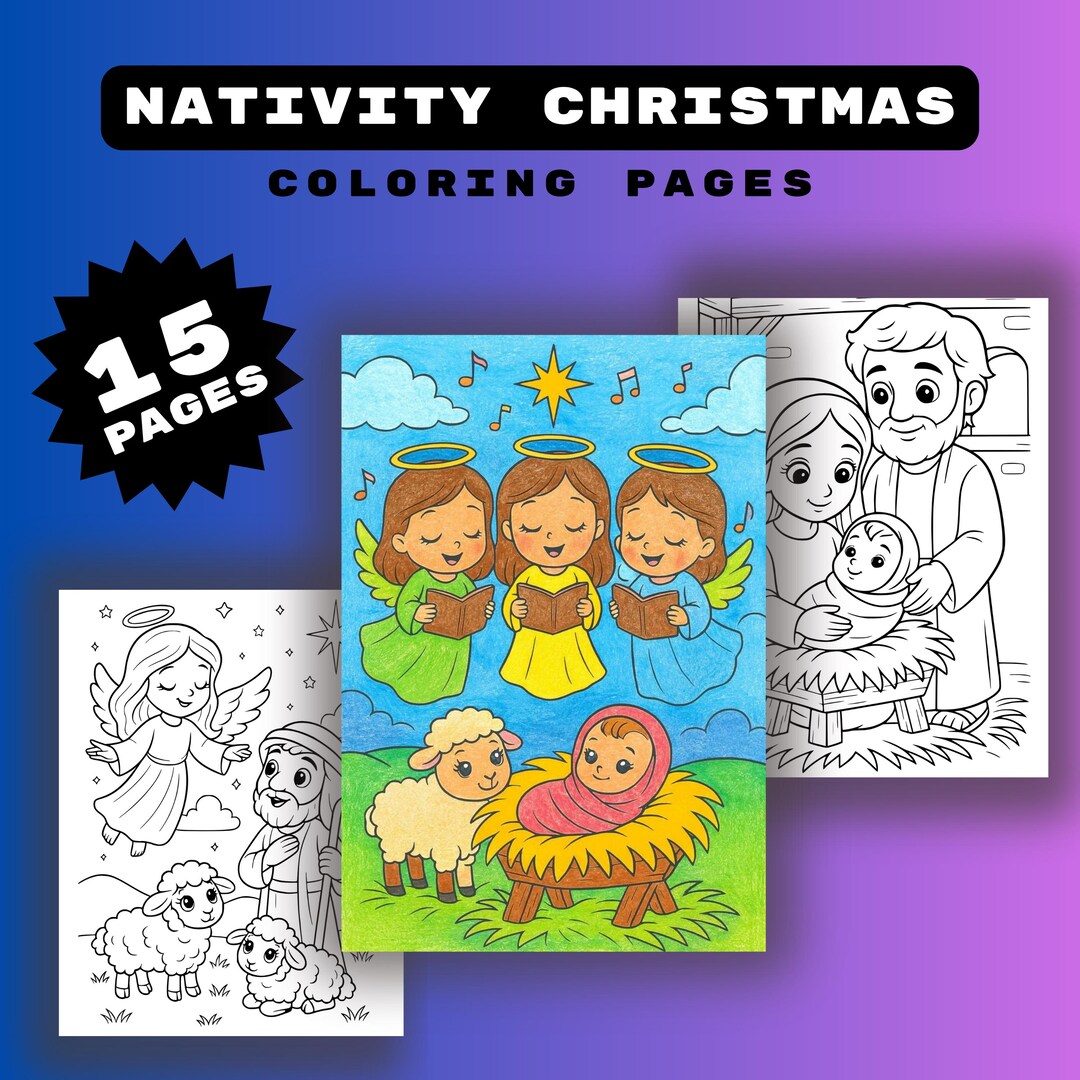 15 pages à colorier de la crèche : leçon biblique de Noël ...