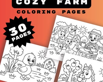 Cute Farm Animal Coloring Pages for Kids – Toddler Coloring Sheets ...