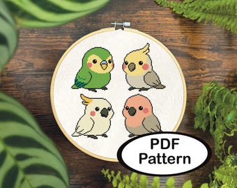 Croissant Cockatoo Cross Stitch Pattern PDF | Australian Sulphur ...