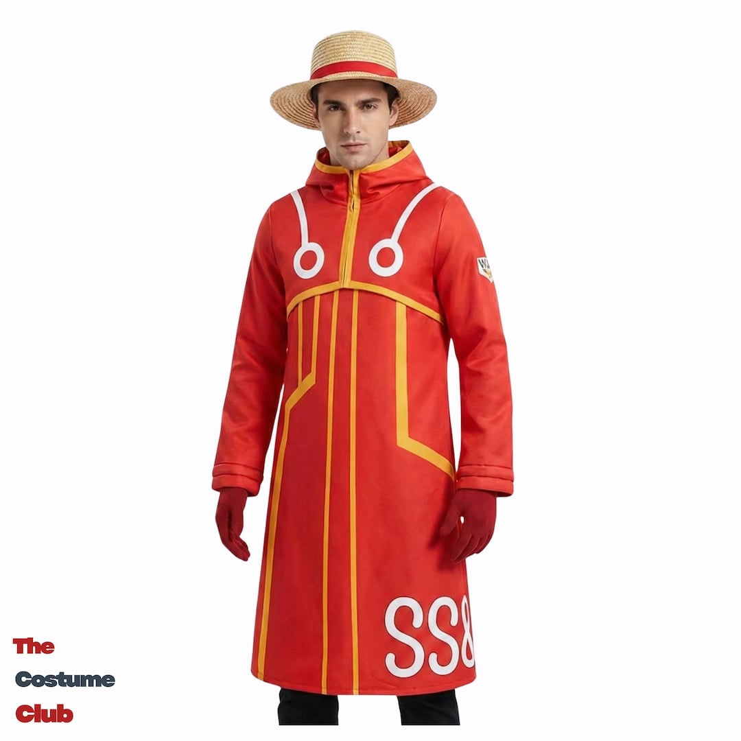 Red Anime Style Cosplay Coat Adult Costume Long Jacket With Hat and ...