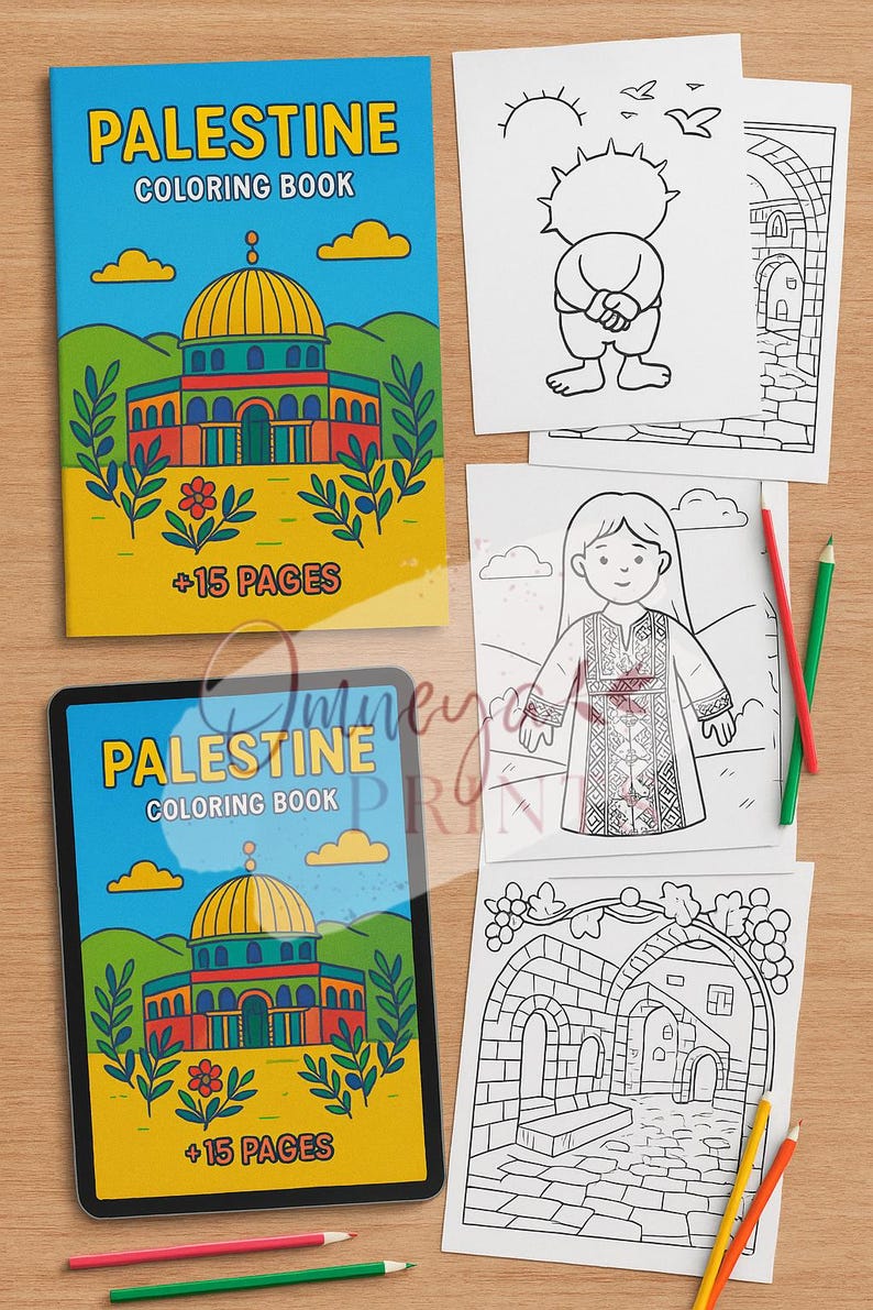Palestine Kids Coloring Book | Printable Pages | Dome of the Rock ...