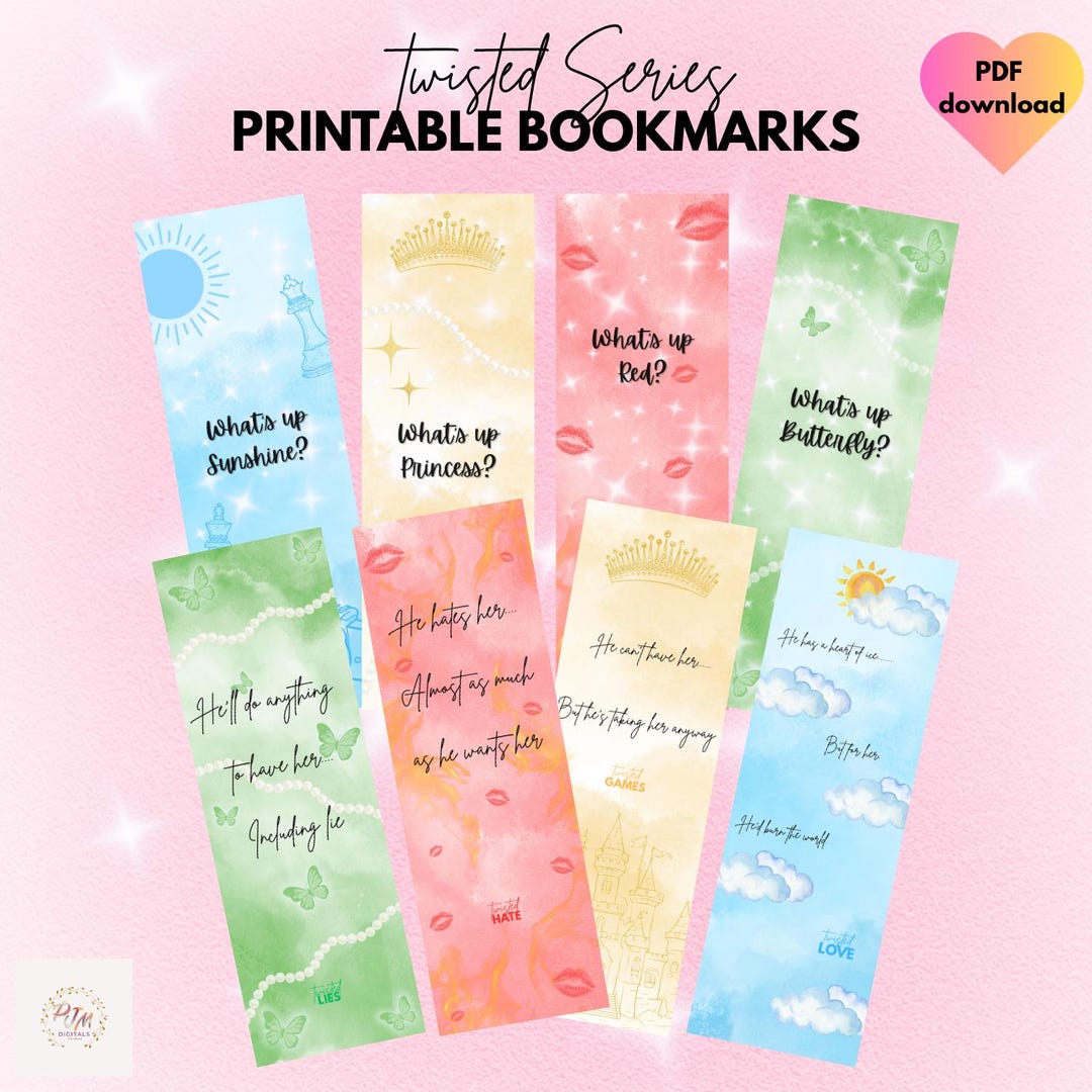 Twisted Series Bookmarks: Ana Huang Inspired (digital Download) - Etsy