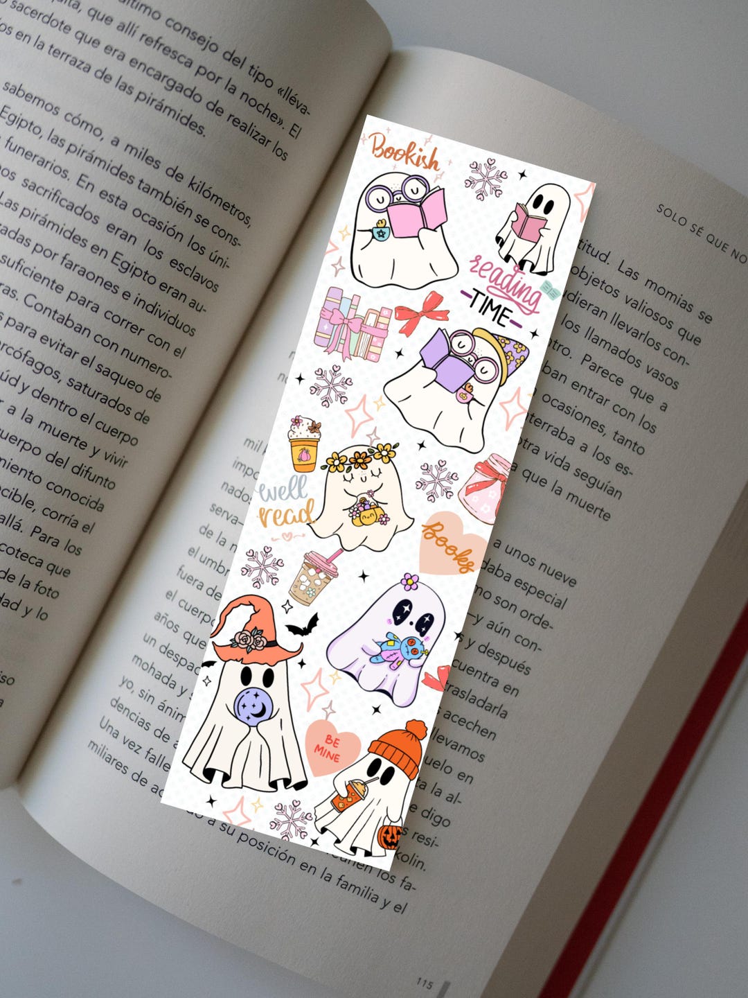 Cozy Ghost Bookmark Set – Halloween Bookish Gifts (digital PDF ...