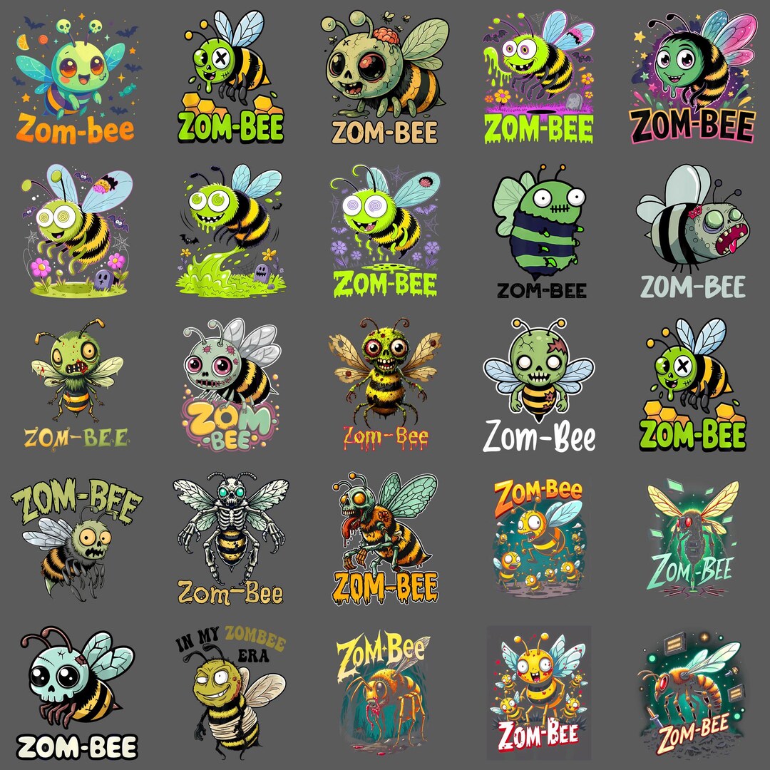 Zom Bee Halloween PNG, Adorable Zombie Bee Cute Insect Humor Clipart ...
