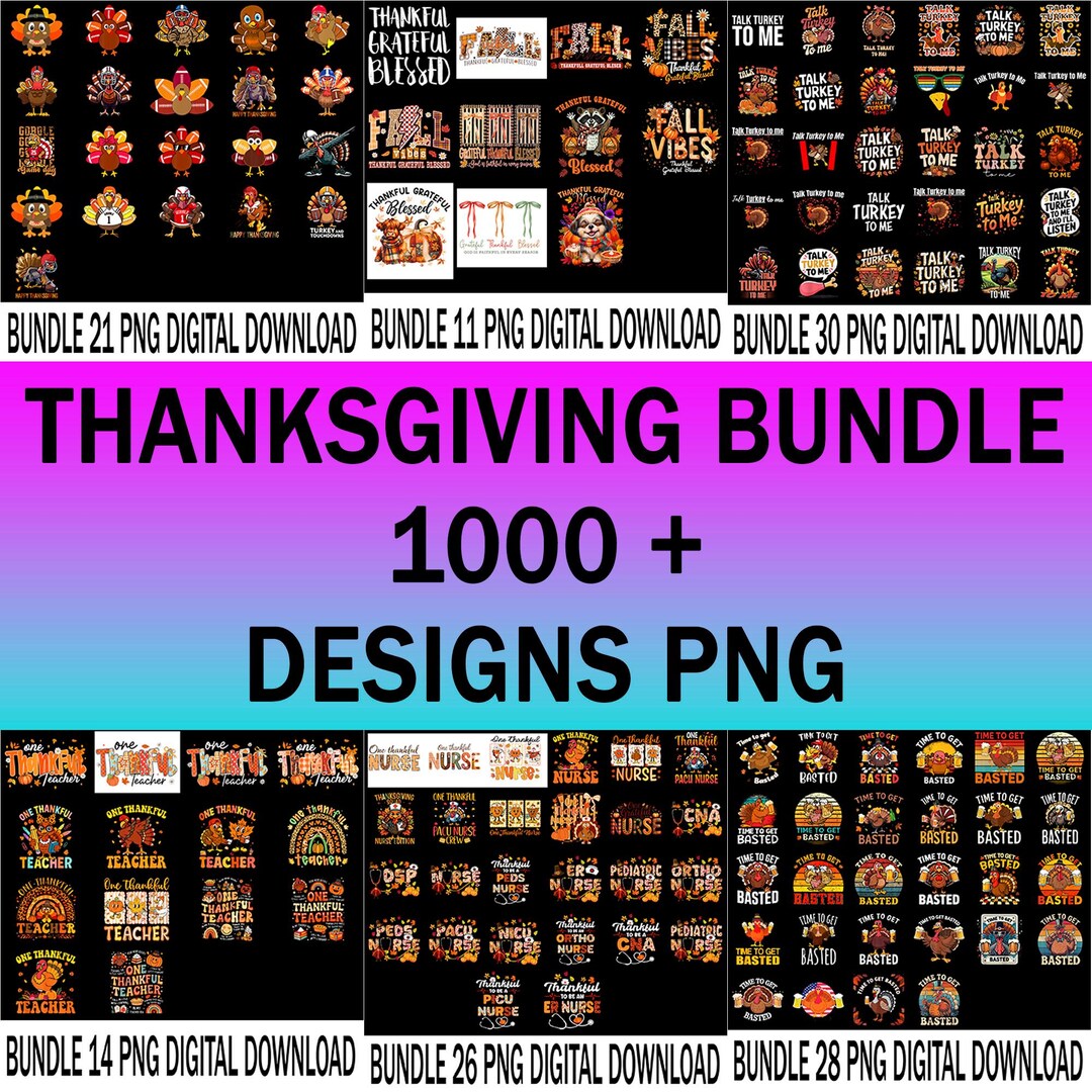 Fall Thanksgiving Png, Autumn Bundle Png, Pumpkin Clipart Png, Turkey ...