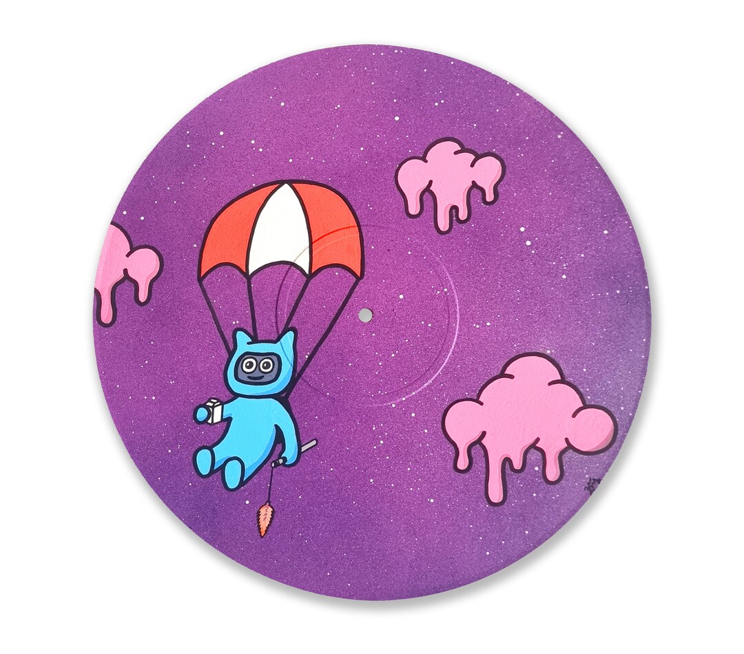 Kitty From Above - Original, Painted, Graffiti, 12" Vinyl. Cute, Pop ...