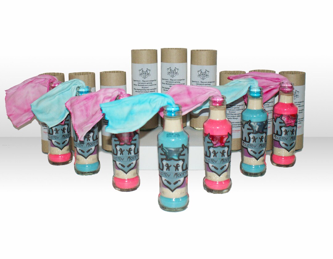 Pink Molotov Mocktail the Weapon of Unicorns Display - Etsy