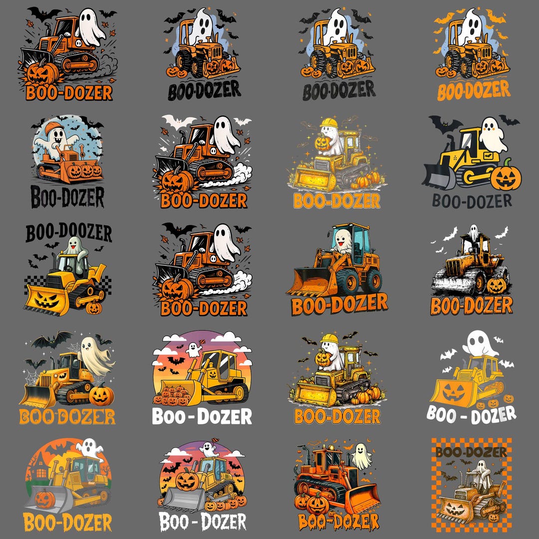 Halloween Construction PNG, Boo Dozer Ghost Builder Clipart, Slay ...