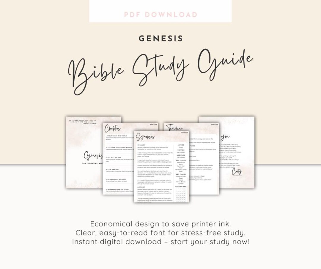 Genesis Bible Study Guide: Printable Digital Download - Etsy