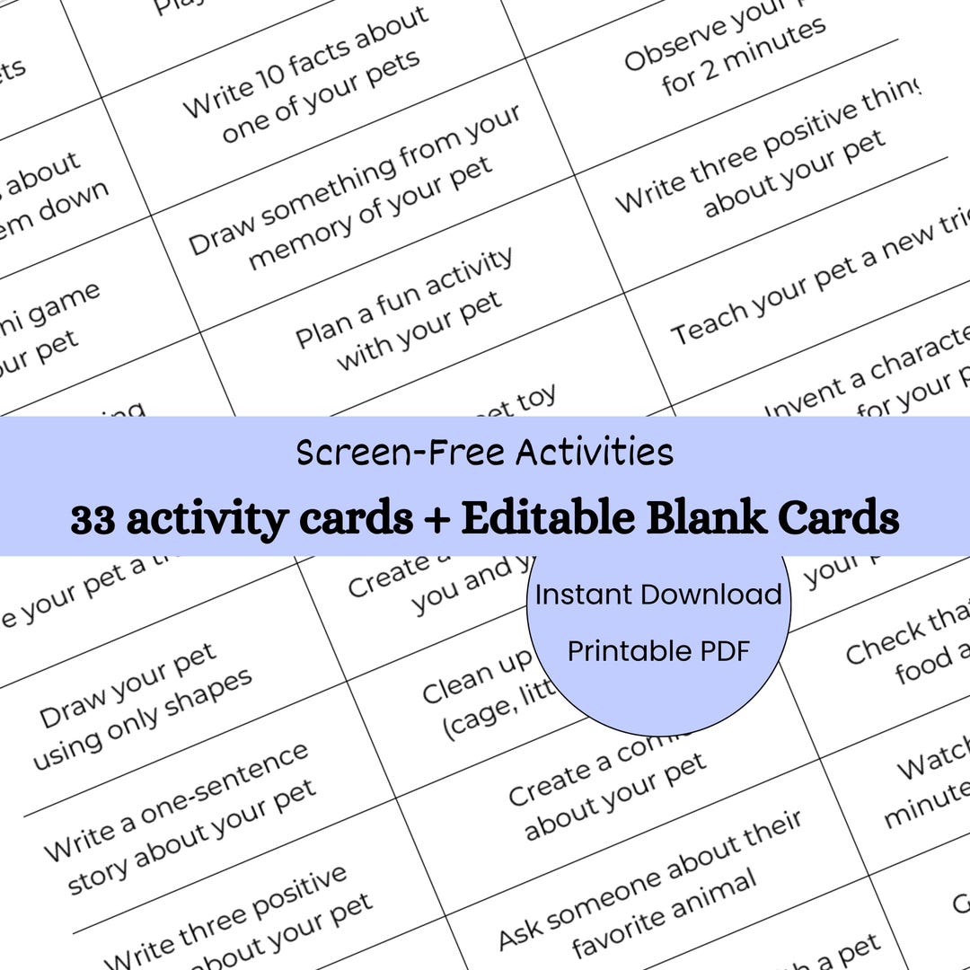 Calm Down Cards for Kids Printable | Quiet Time Activities | Screen ...