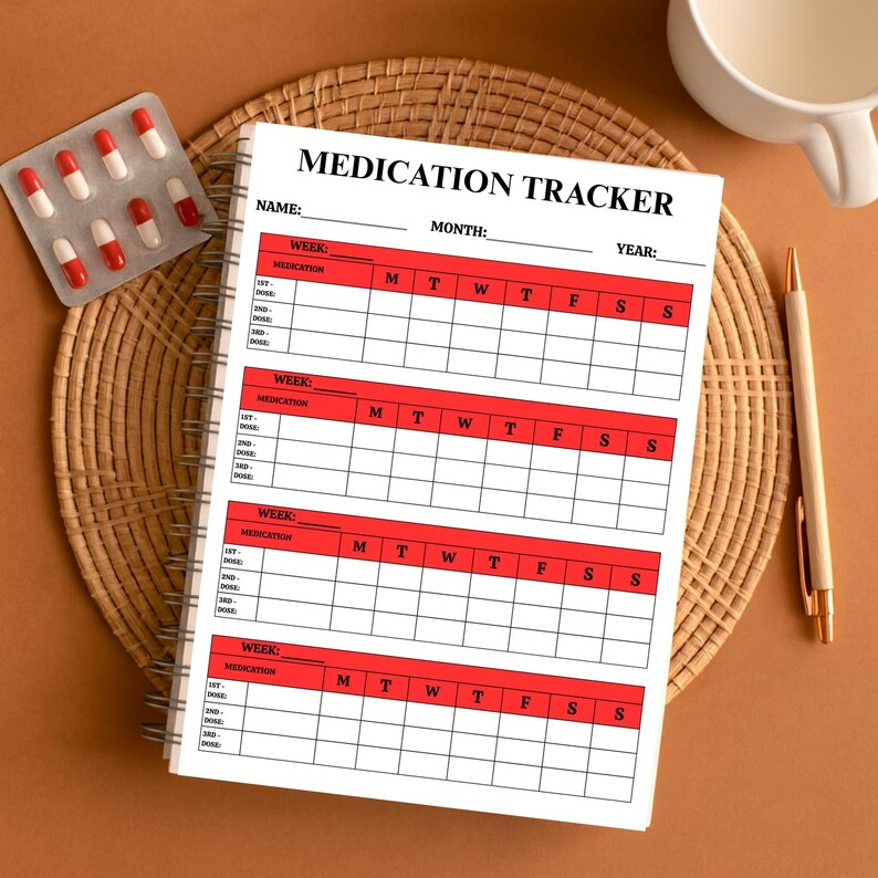 Medication Tracker Printable | Daily Medication Log | Medicine Schedule ...